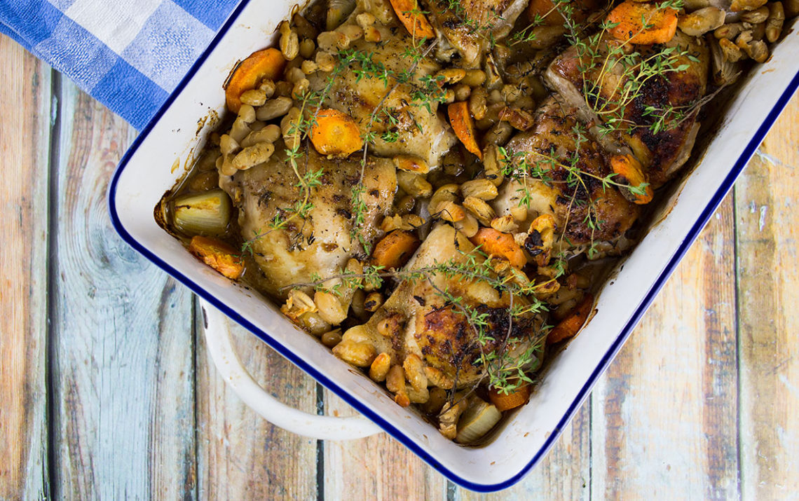 Chicken with Cannellini Beans and Thyme - Love Food Nourish